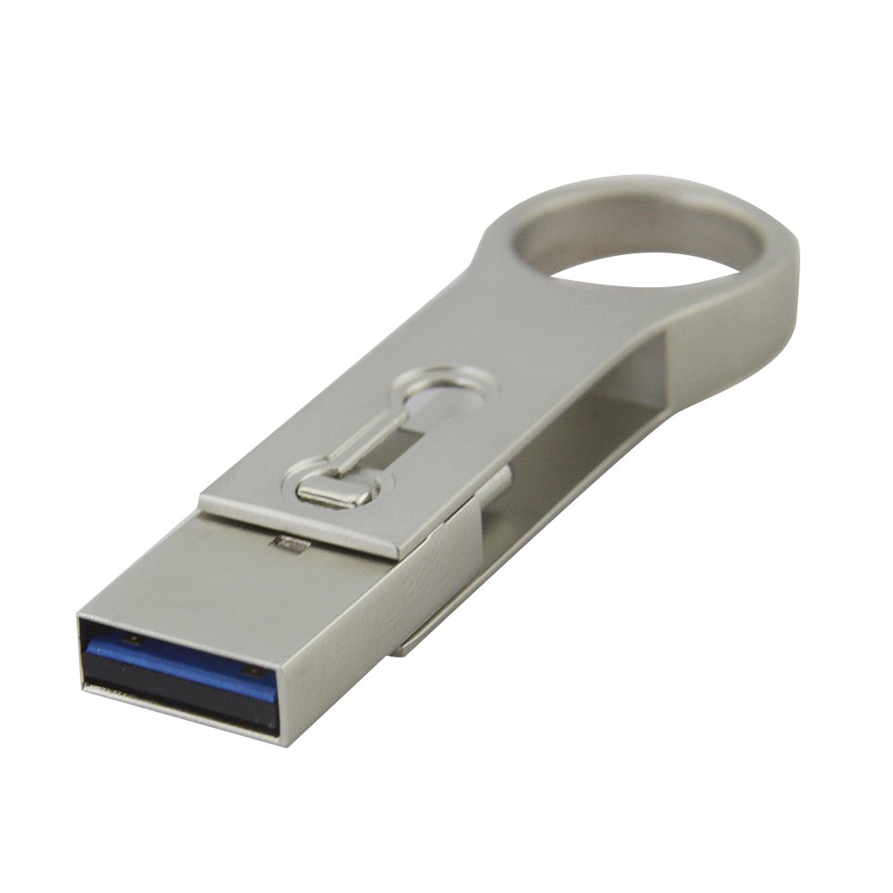 Usbkingdom 32GB USB 3.0 Type C Dual OTG Flash Drive,Waterproof Metal Key Ring USB-C USBC Thumb Drive Memory Stick for New Macbook Pro, Samsung Galaxy S8,S8 Plus,Note 8, LG G6,V30, Google Pixel XL