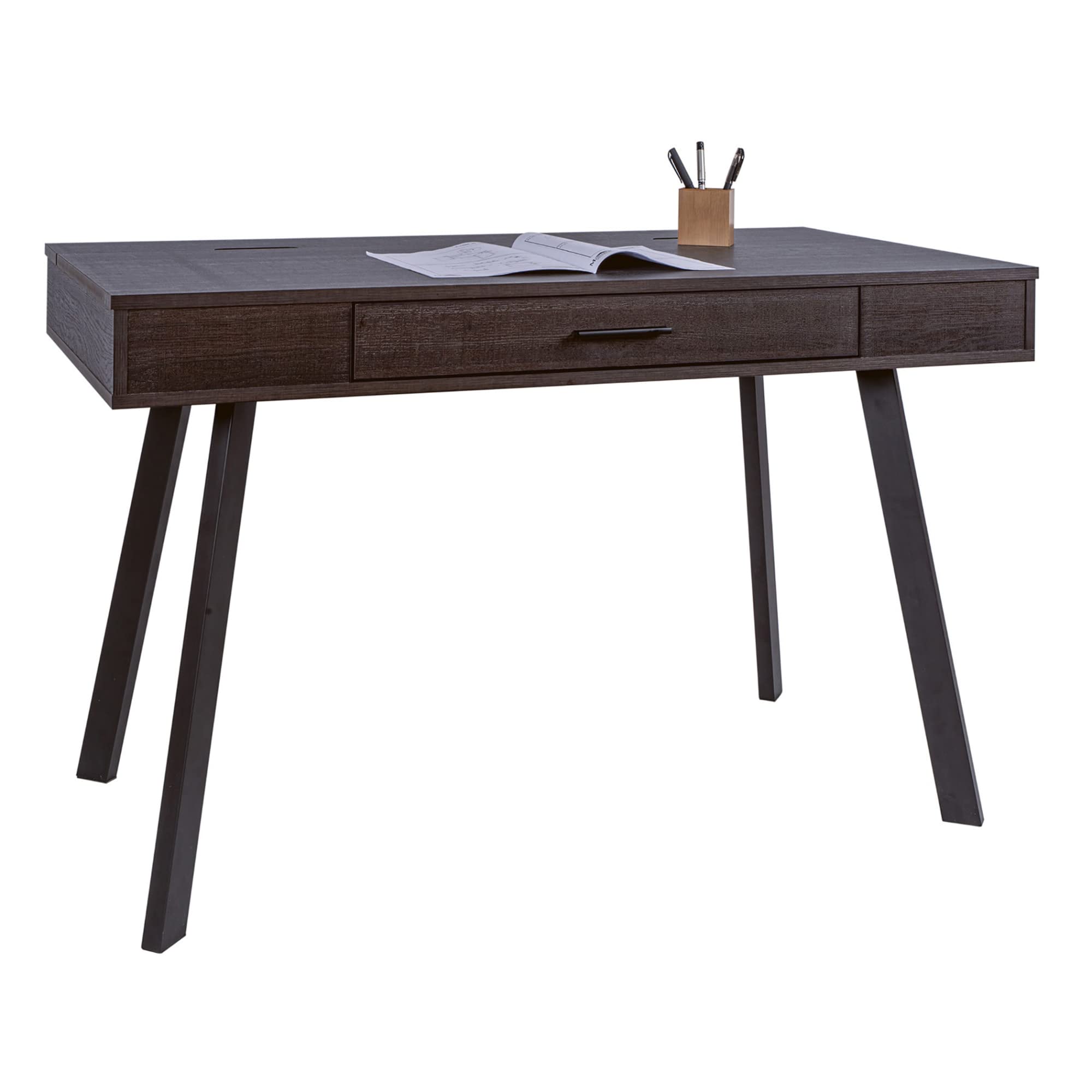 Realspace® 48"W Lancott Computer Desk, Dark Brown