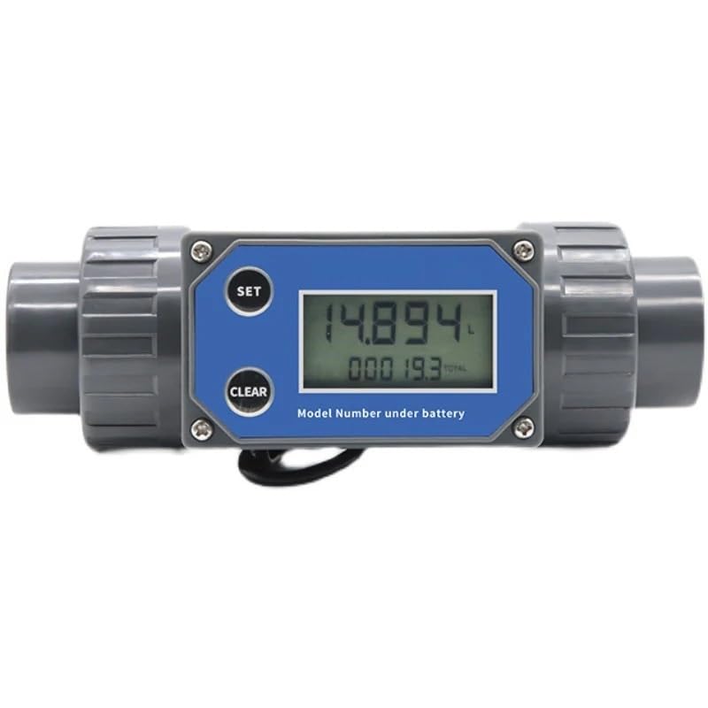 Aoleaby 1"" 1-1/2"" 2"" 2-1/2"" 3"" Turbine Flow Meter Electronic PVC LCD Digital Display Flowmeter ZJLCD-BT01 for Farm/Garden Irrigation (Size : 2"", Color : Without Cable)