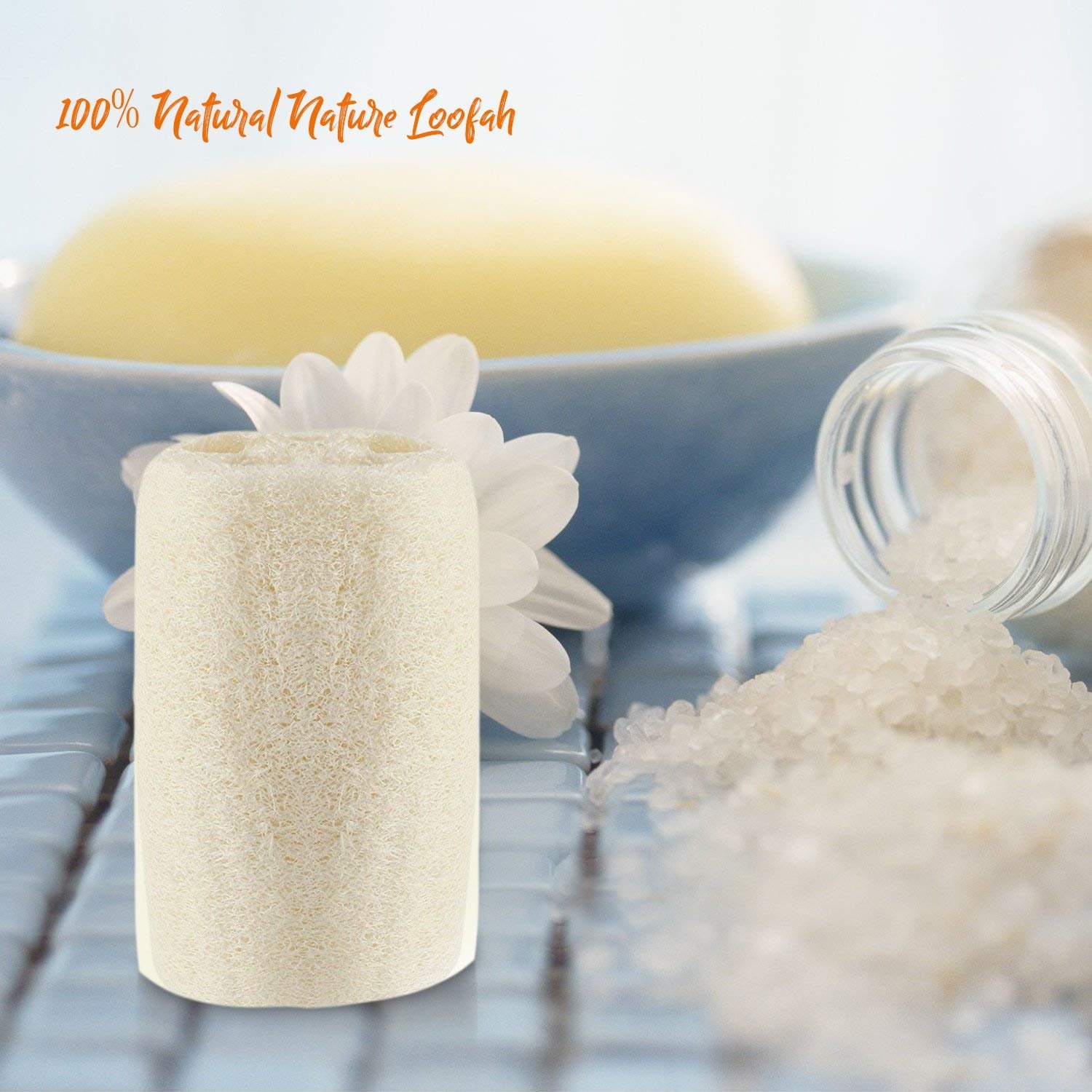 MAYMII·Home 100% Large (5" Length) Nature 6 Pack of Organic Loofahs Loofah Spa Exfoliating Scrubber Natural Luffa Body Wash Sponge Remove Dead Skin Made Soap