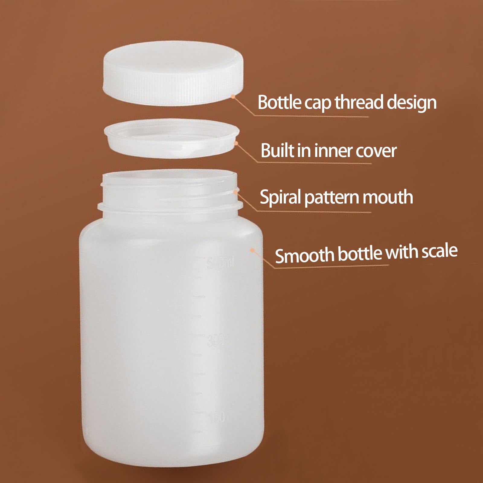LEPEVNEY 1000ml/34oz Plastic Bottles Lab Chemical Reagent Bottle - Wide Mouth, Secure Sample Sealing, Liquid Storage Container 2 Pcs
