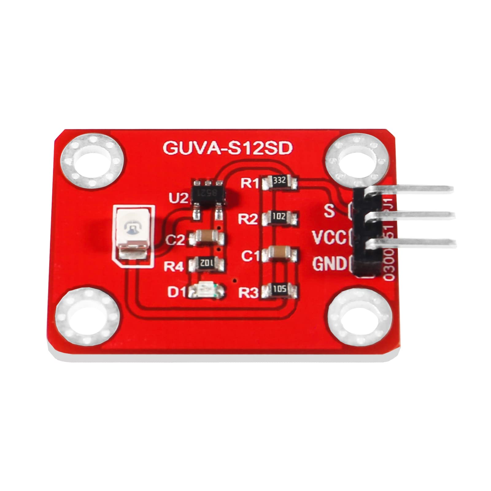 Alinan 4pcs UV Sensor 240-370nm GUVA-S12SD/CJMCU-GUVA-S12SD Pin Header Interface Solar Ultraviolet Intensity Sensor