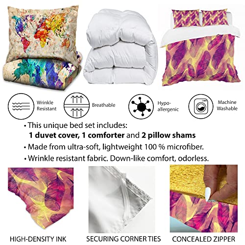 DESIGN ART Designart 'Applying Red Lipstick On Lips' Modern Duvet Cover Comforter Set Twin Cover + Comforter + 1 Sham 3 Piece