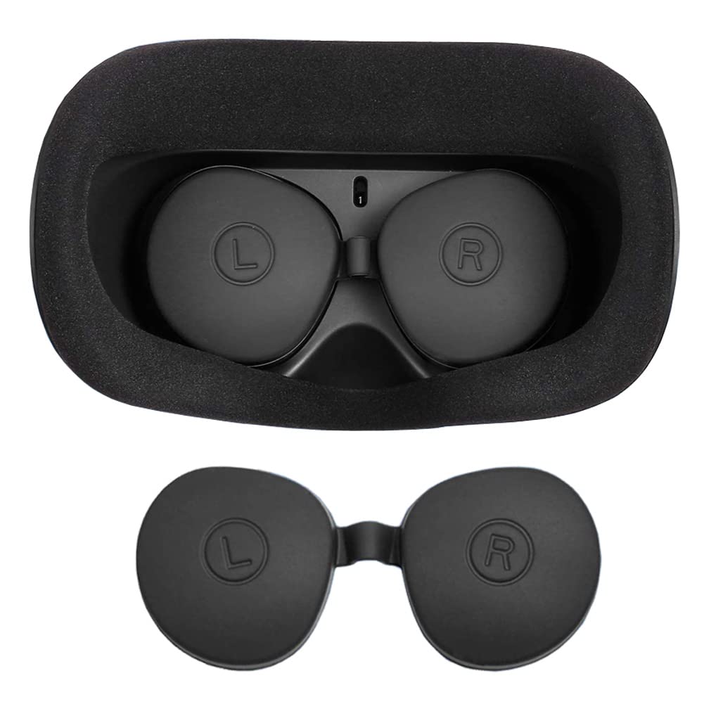 Ytaland VR Lens Cover for Oculus Quest 2 Dust Proof Cover for Oculus Quest 2 Anti-Dust Silicone Lens Protector (Black)