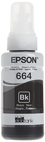 EPSON T664 EcoTank -Ink Ultra-high Capacity Bottle Black (T664120-S) for Select Epson EcoTank Printers