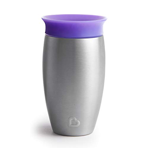 Munchkin® Miracle® Stainless Steel 360 Toddler Sippy Cup, 10 Ounce, Purple