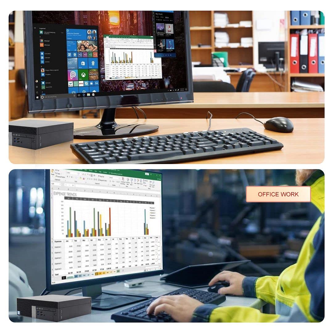 ALXANDE Desktop Computers with 22 inch Monitor PC Bundle,16GB Ram 256GB M.2 NVMe SSD,AC8260 Built-in WiFi Bluetooth, i5-6500 3.2GHz,HDMI, Windows 10 Pro,Altec Wireless Keyboard Mouse (Renewed)