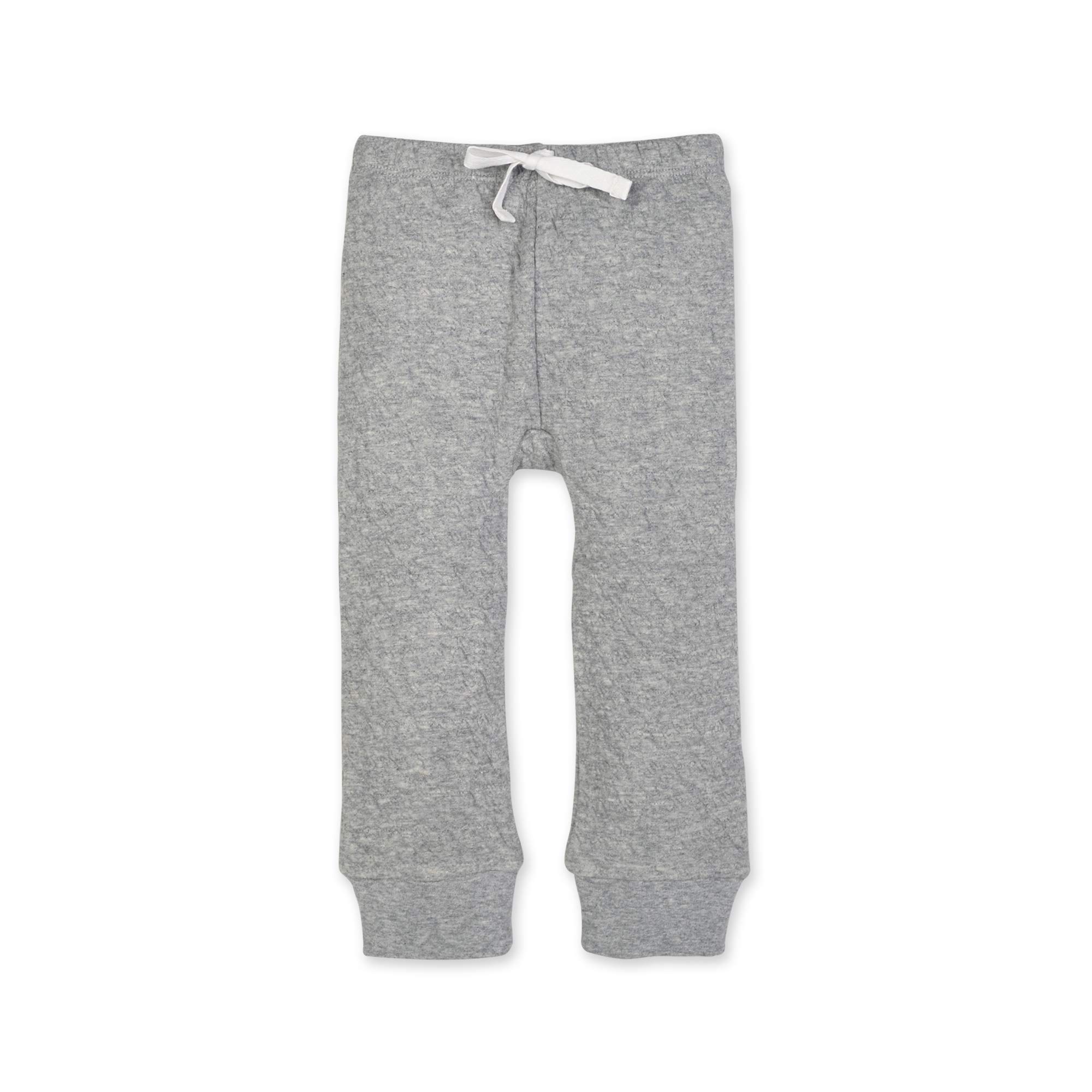 Burt's Bees Baby Unisex Baby Sweatpants, Knit Jogger Pants, 100% Organic Cotton Pants, Quilted Heather Grey, 12 Months US