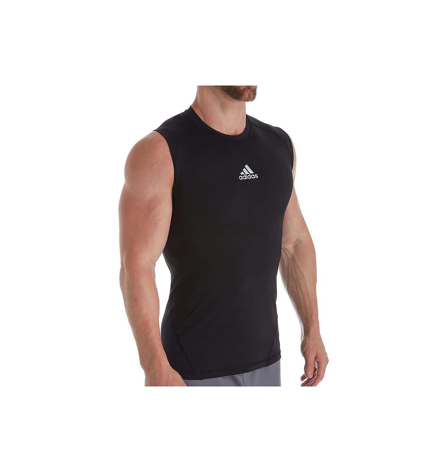 adidas Alphaskin Sport Sleeveless Tee (Large, Black)
