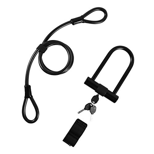 Abaodam 1 Set U- Shape Bike Lock Heavy Duty Anti- Theft Bike Mounting Bracket Cable Lock Bike Part