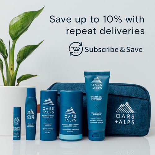 Oars + Alps Blue Charcoal Exfoliating Men's Bar Soap, Dermatologist Tested and Made with Clean Ingredients, Travel Size, 1 Pack, 6 Oz