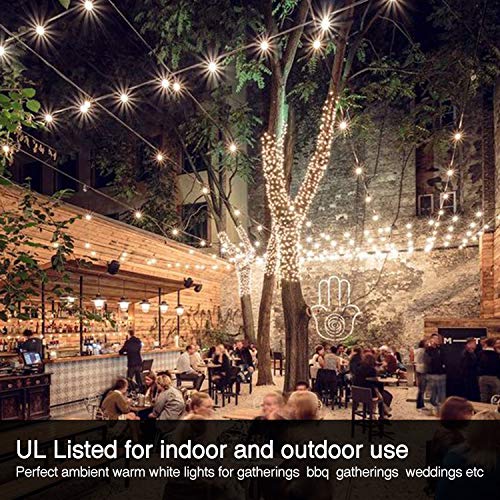Banord 50FT G40 Globe String Lights, 2700K Waterproof Outdoor Lights with 26 Dimmable Plastic Bulbs, Shatterproof Patio Lights String, Porch Lights, Cafe Lights, Backyard Lights, E12 Screw Base