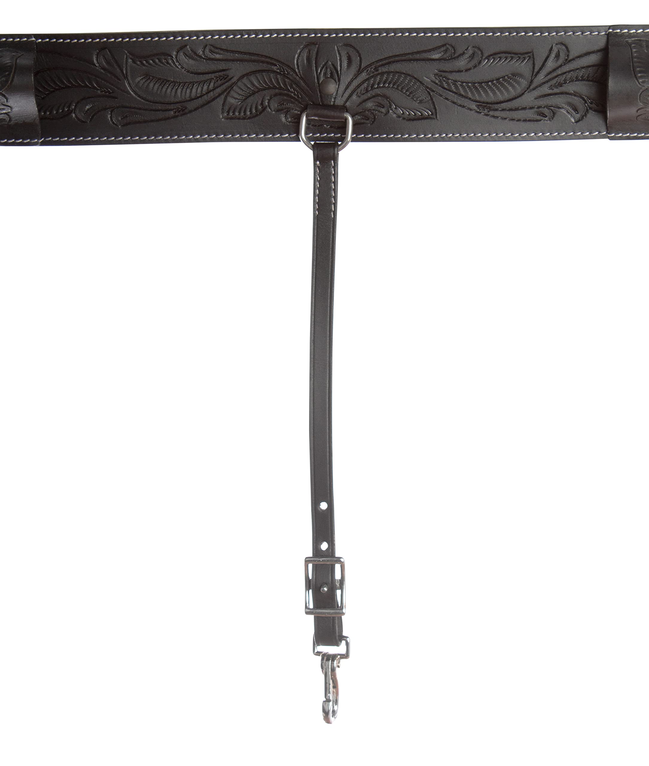 Acerugs BLACK WESTERN LEATHER SADDLE BACK CINCH FLANK GIRTH REAR GIRTH TOOLED (Standard)