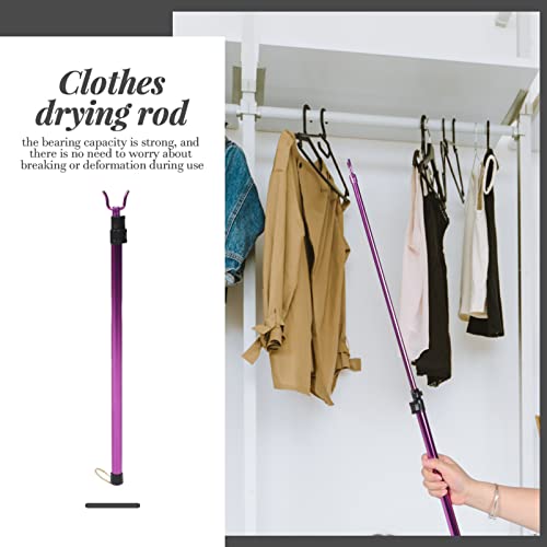 BESPORTBLE Outdoor Room Essentials Clothes Reaching Rod 63 Adjustable Clothes Fork Pole Clothes Fork Clothes Picking Rod for Hanging Clothes, Shutters, Closet, Ceiling Garment Rod Dorm