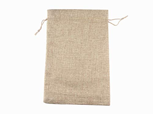 QIANHAILIZZ 10 Pack 8 x 12 Inch Linen Drawstring Bags Hessian Jewelry Gift Pouch Candy Pouch Flax Drawstring Wedding Favor Bags