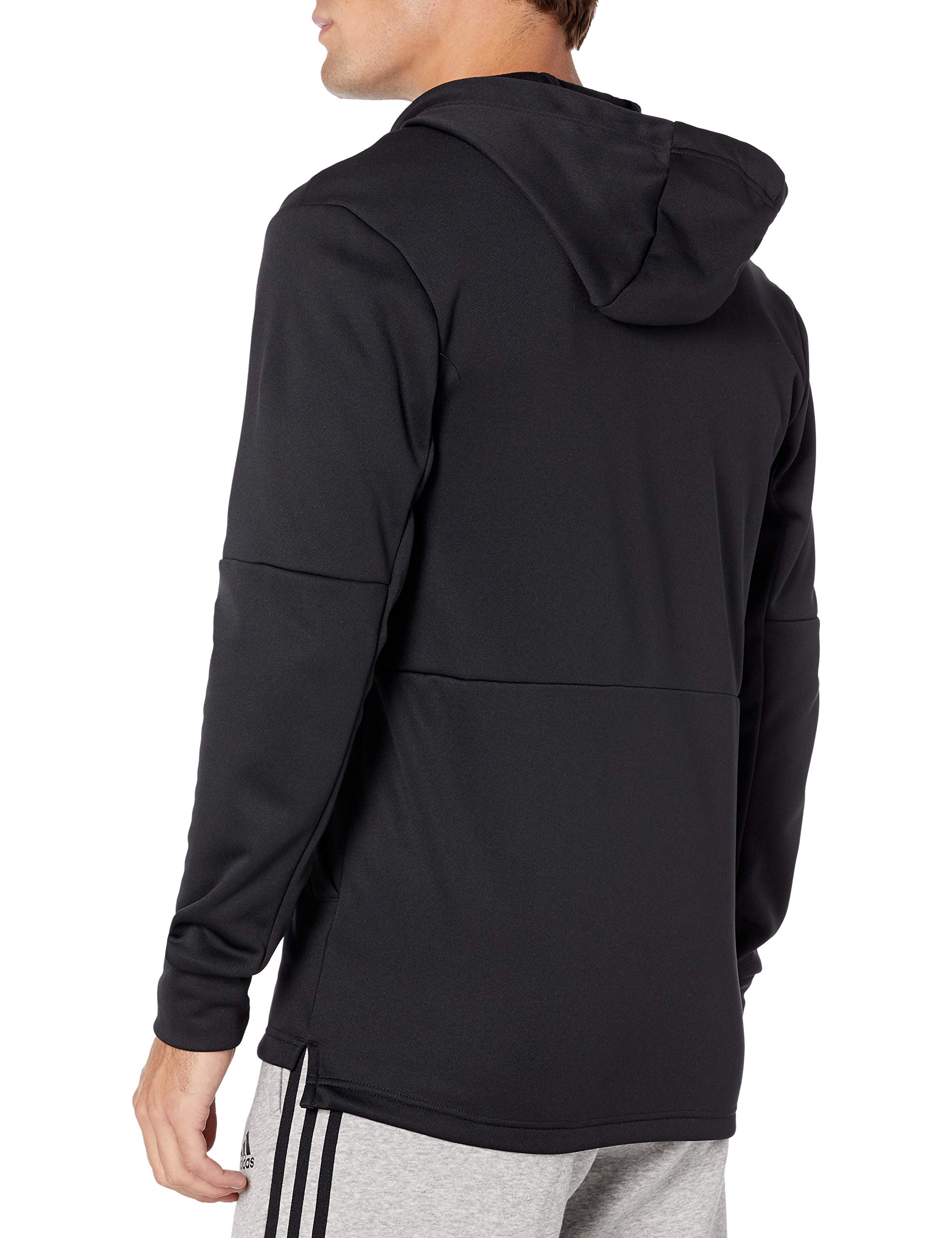 adidas mens Game & Go Full-Zip Hoodie Black/Black/White Large