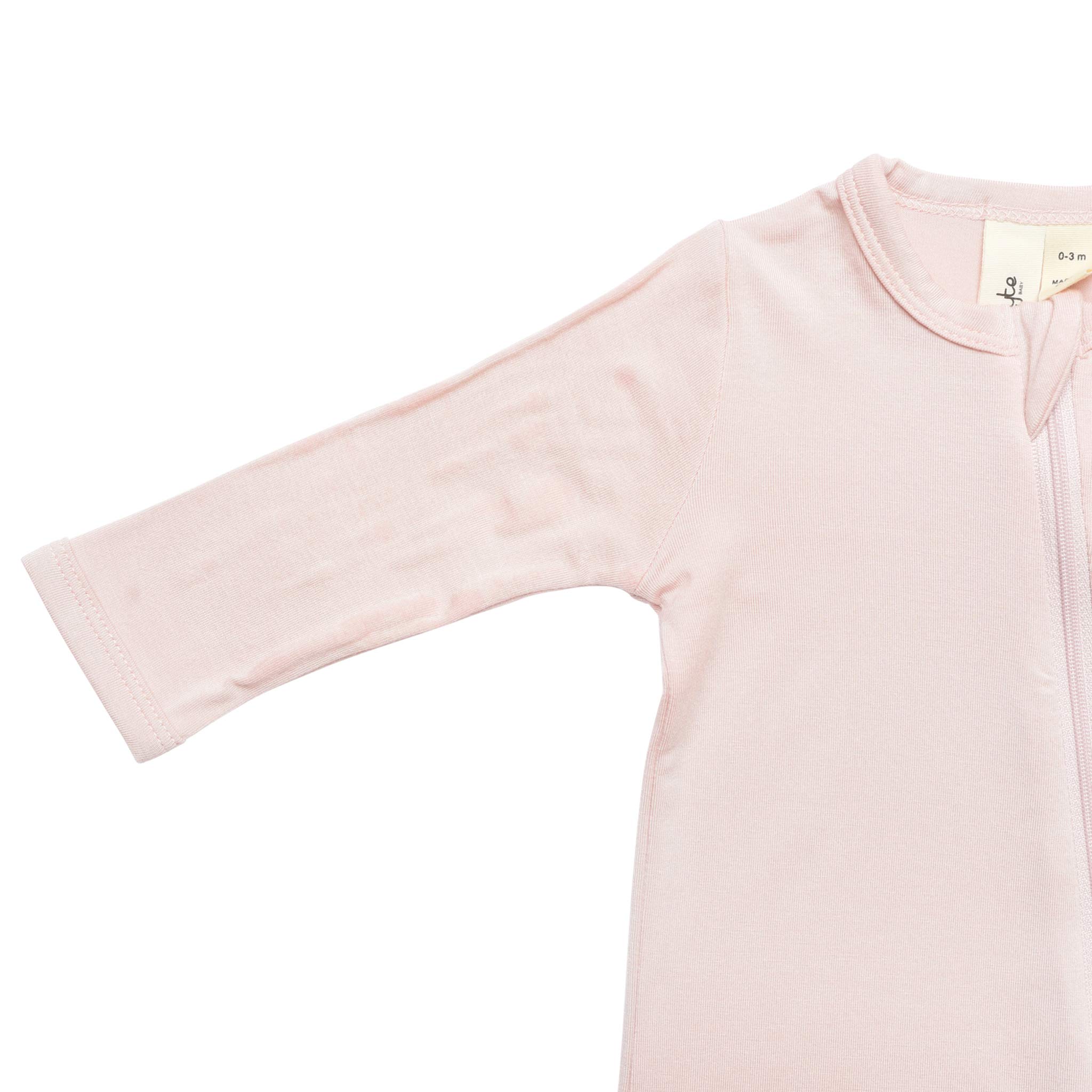 KYTE BABY Unisex Zipper Closure Footies, Rayon Made From Bamboo (6-12 Months, Blush)
