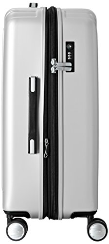 DELSEY Paris Titanium Hardside Expandable Luggage with Spinner Wheels, Silver, Checked-Medium 25 Inch