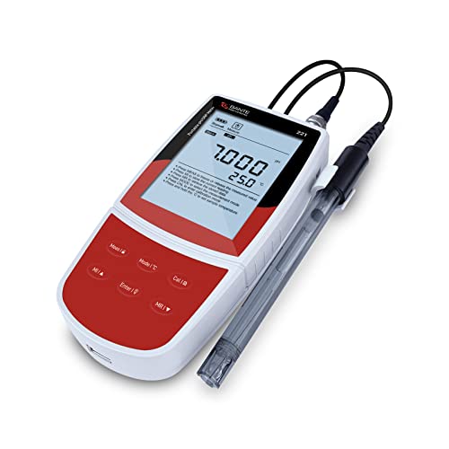 Bante 221 Portable pH ORP Meter | Handheld pH Meter | Equipped with pH and ORP Electrodes | Accuracy Β±0.002 pH, Β±0.2 mV | 500 Sets of Data Storage
