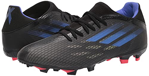 adidas Unisex X Speedflow.3 Firm Ground Soccer Shoe, Black/Sonic Ink/Solar Yellow, 6.5 US Men