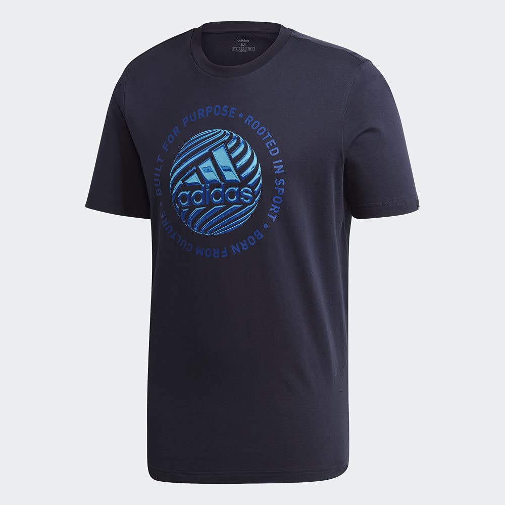 adidas mens Hyperreal Circled Slogan Tee Ink Medium
