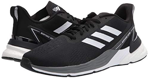 adidas mens Response Super Running Shoe, Black/White/Grey, 7 US