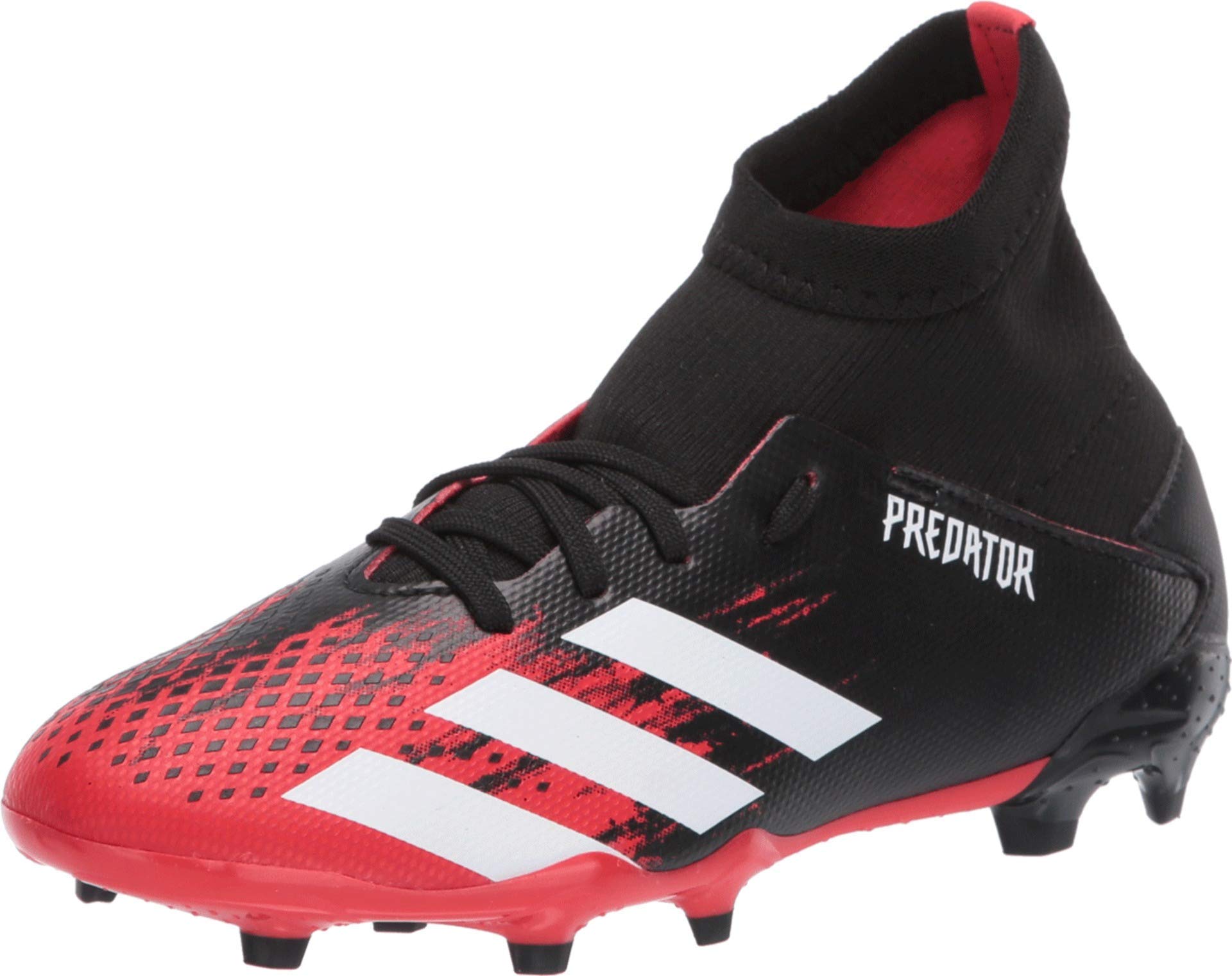 adidas boys Firm Ground Predator 20.3 Soccer Shoe, White/Gold Metallic/Black, 1 Little Kid US