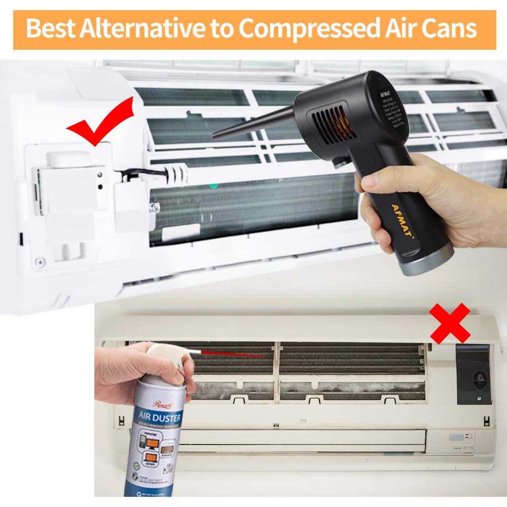 AFMAT Cordless Air Duster, Compressed Air Can for Computers, Rechargeable Air Duster for Computer, Electronic Air Duster for Computers, 6000mAh Reusable Keyboard Cleaner, 10W Fast Charging Air Blower