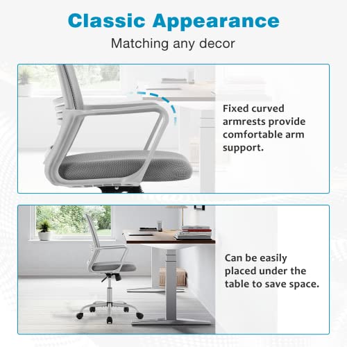 Ergonomic Home Office Chair β Rolling Desk Chair with Lumbar Support and Armrest, Height Adjustable Breathable Mesh Chair, Mid Back Executive Task Chair with Padded Seat and Tilt Function