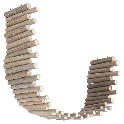 Balacoo pet Wooden Fence Hamster Suspension Bridge Hamster Cage Fence Chinchilla Playground Toy Wooden Hamster Toys Wood Hamster House Woody Toy Hamster House Accessories Simple Small pet