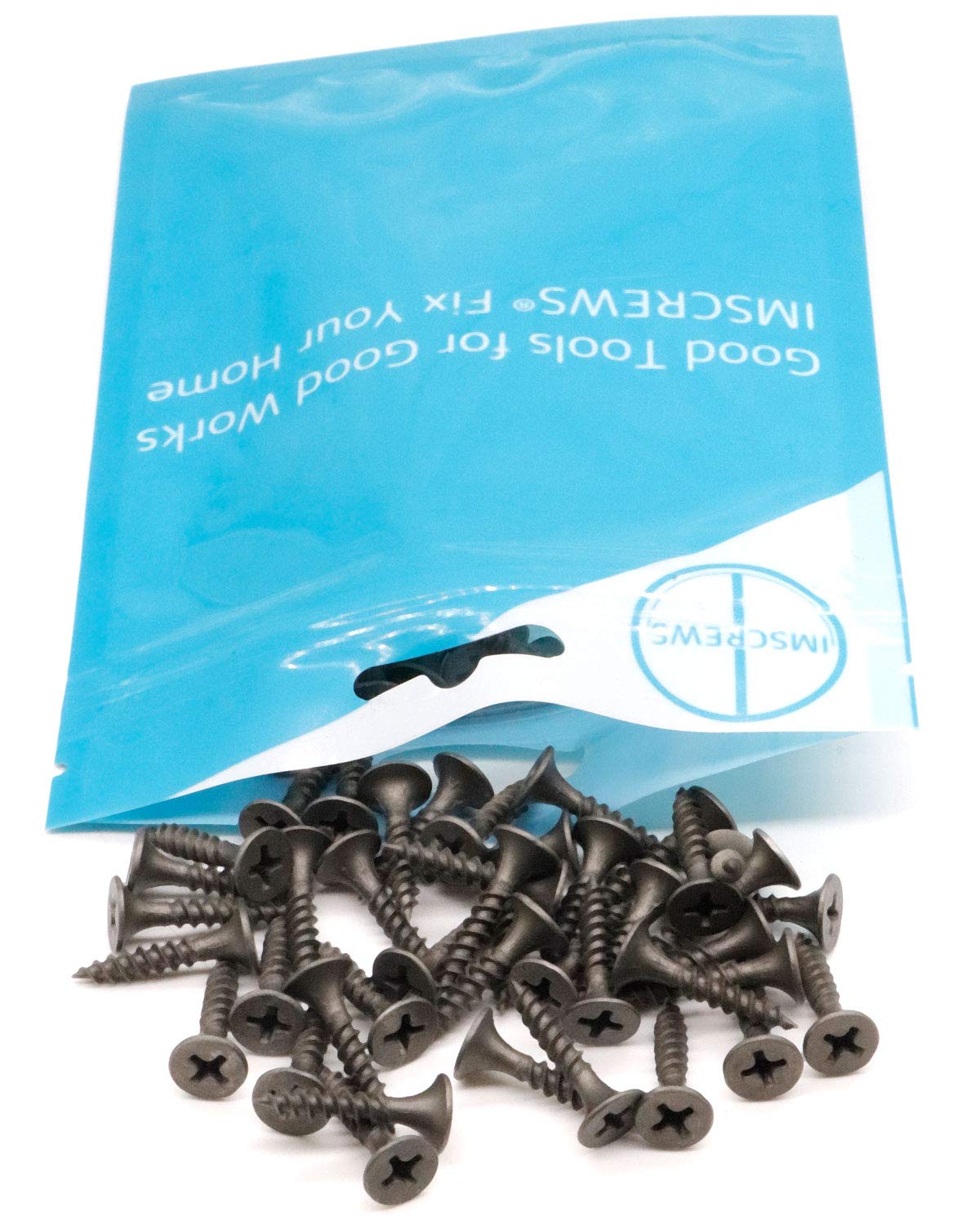 IMScrews 200pcs #6 x 3/4" Flat Head Phillips Drywall Screws, Fine Thread, Sharp Point Sheetrock Wood Screws, Carbon Steel, Gray Phosphate
