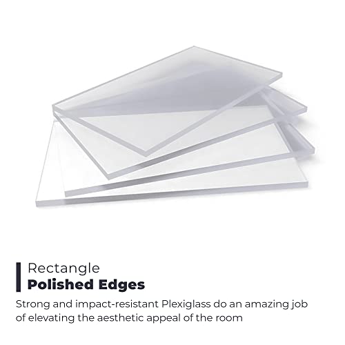 Custom Cut Plexiglass Sheet Cut to Size-Clear Acrylic Sheet 1/8" (3mm) Thick with Flat Edges and Protective Film, for DIY Craft Projects,& Table Top Signs by Fab Glass, and Mirror