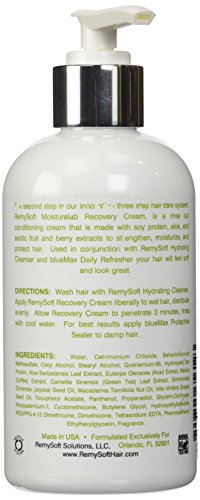 RemySoft Moisturelab Recovery Cream - Safe for Hair Extensions, Weaves and Wigs - Salon Formula Conditioner 8oz - Gentle Sulfate-free Lather