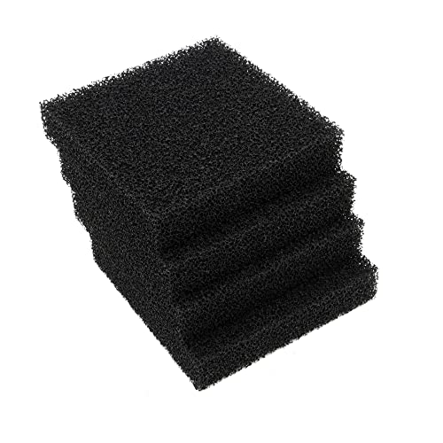 AFACYGN Aquarium Filter Activated Carbon Media Pad Pre Filter Nitrate Remover for Fish Tank Pond Canister Filter (L (12.5x12.5x2.5cm) 4 pcs)
