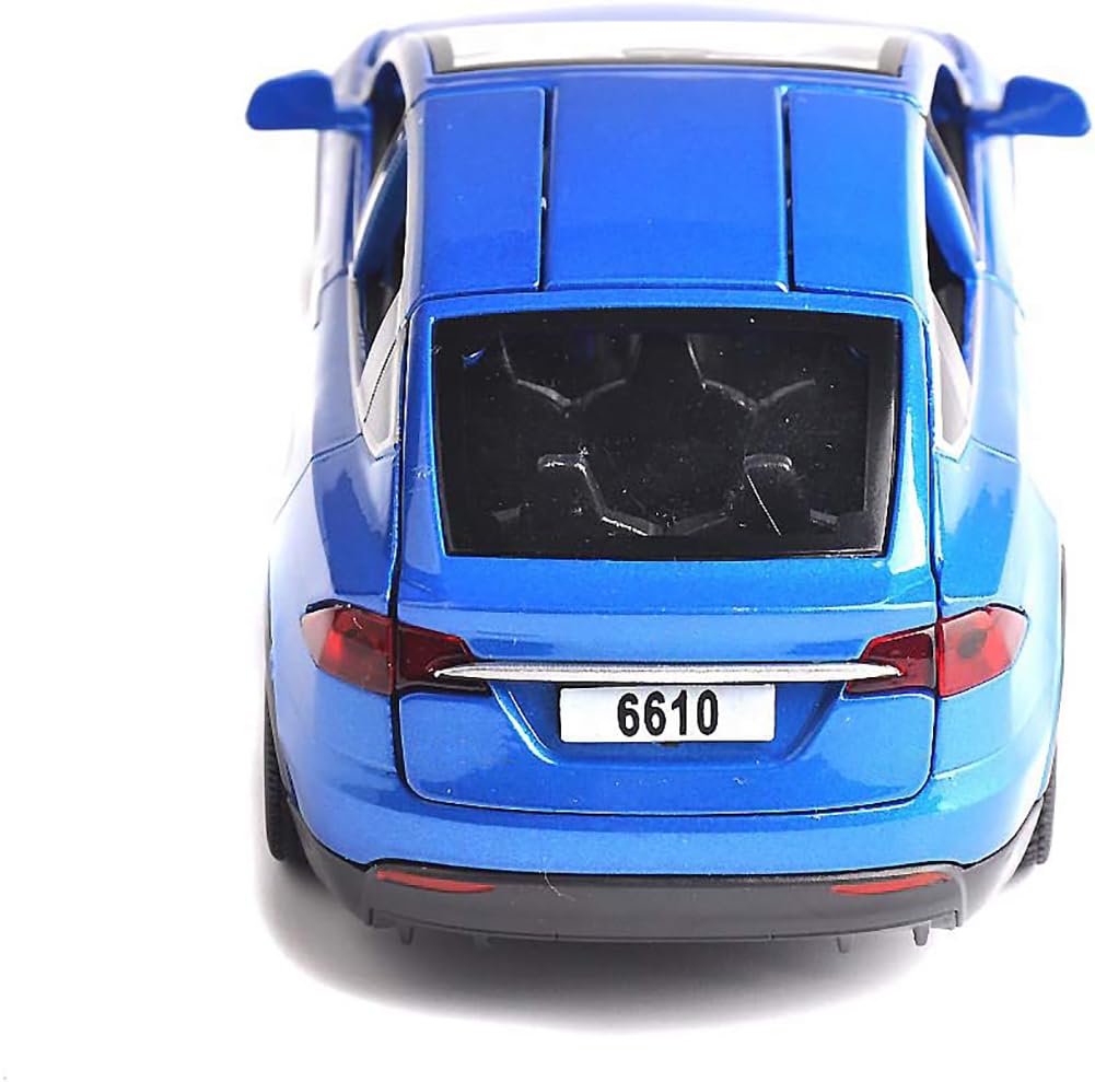 ANTSIR Car Model X 1:32 Scale Alloy diecast Pull Back Electronic Toys with Lights and Music,Mini Vehicles Toys for Kids Gift (Blue)