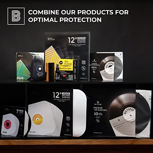 BIG FUDGE 25x Vinyl Record Outer Sleeves 12" LP | Durable & Wrinkle-Free | Crystal Clear & Made from High-Density Polypropylene | 3 mil Thick, 12.75β x 12.75β | Fits Most Gatefolds and Double LPs