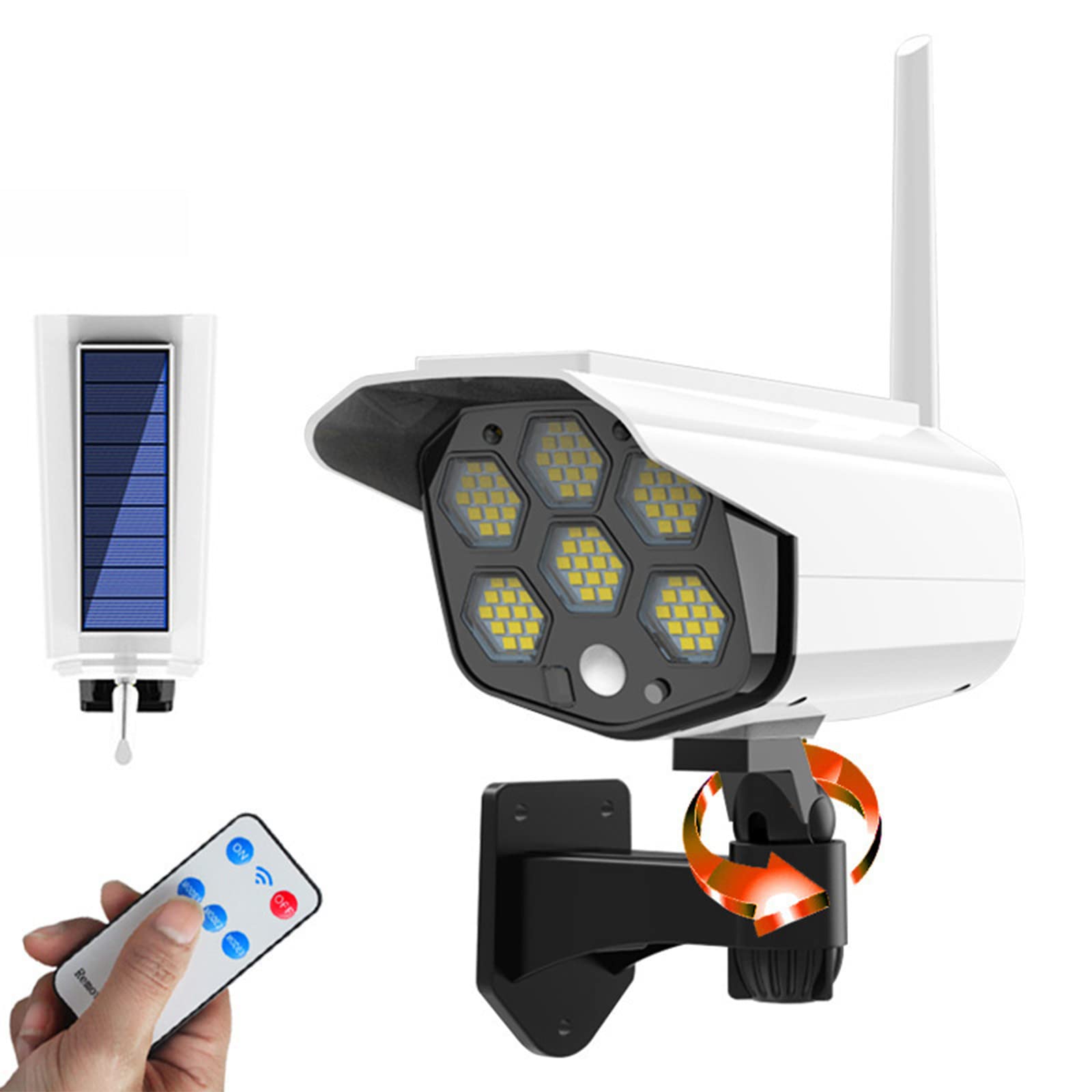 Amikadom #3w9r9Z Solar Street Light, Ip66 Waterproof Outdoor Solar Powered Lights Dusk to Da-Wn with Motion Sensor Led Security Flo-Od