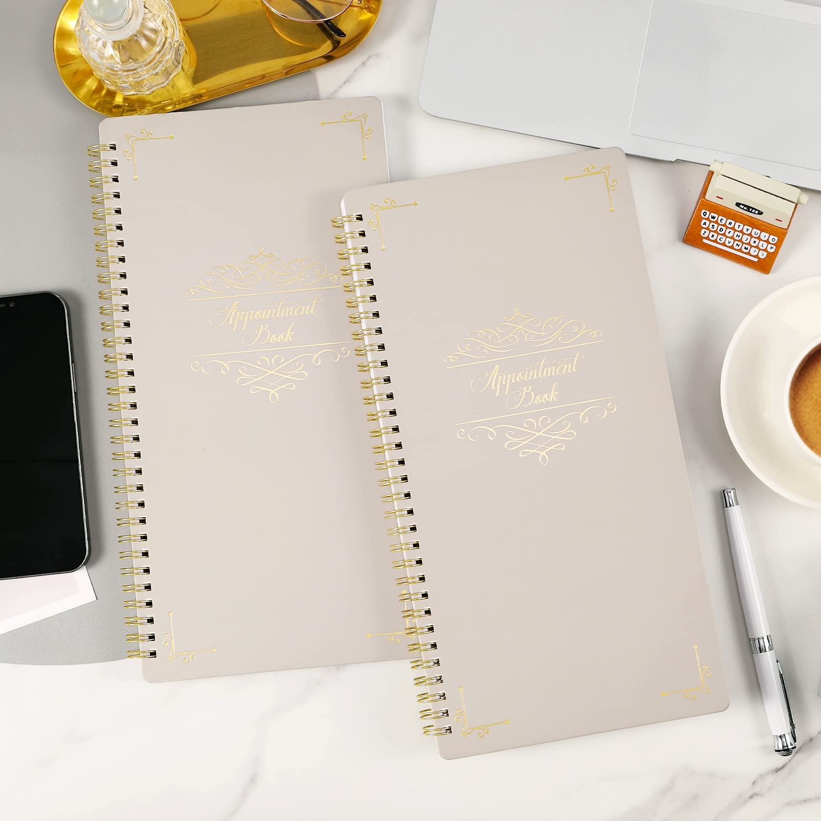 Appointment Book – Undated Salon Appointment Book, Daily&Hourly Schedule Book with 200 Pages, 6 AM - 9 PM, 15 Minute Intervals Day Planner, 6’’ x 11.5’’, 3 Column, Twin-Wire Binding, Hardcover