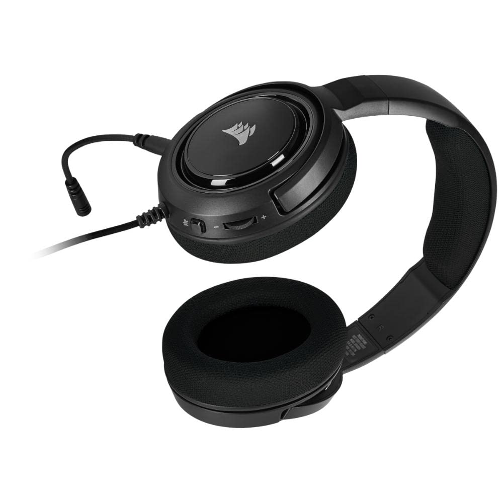 Corsair HS45-7.1 Virtual Surround Sound Gaming Headset w/USB DAC - Memory Foam Earcups - Discord Certified - Works with PC, Xbox Series X, Xbox Series S, PS5, PS4, Nintendo Switch, MacOS - Carbon