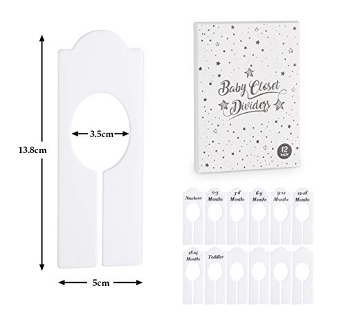 Lemonfilter 12 Pack Baby Wardrobe Dividers Plastic Nursery Closet Dividers Clothing Rack Dividers for Organize Baby's Clothes (White)