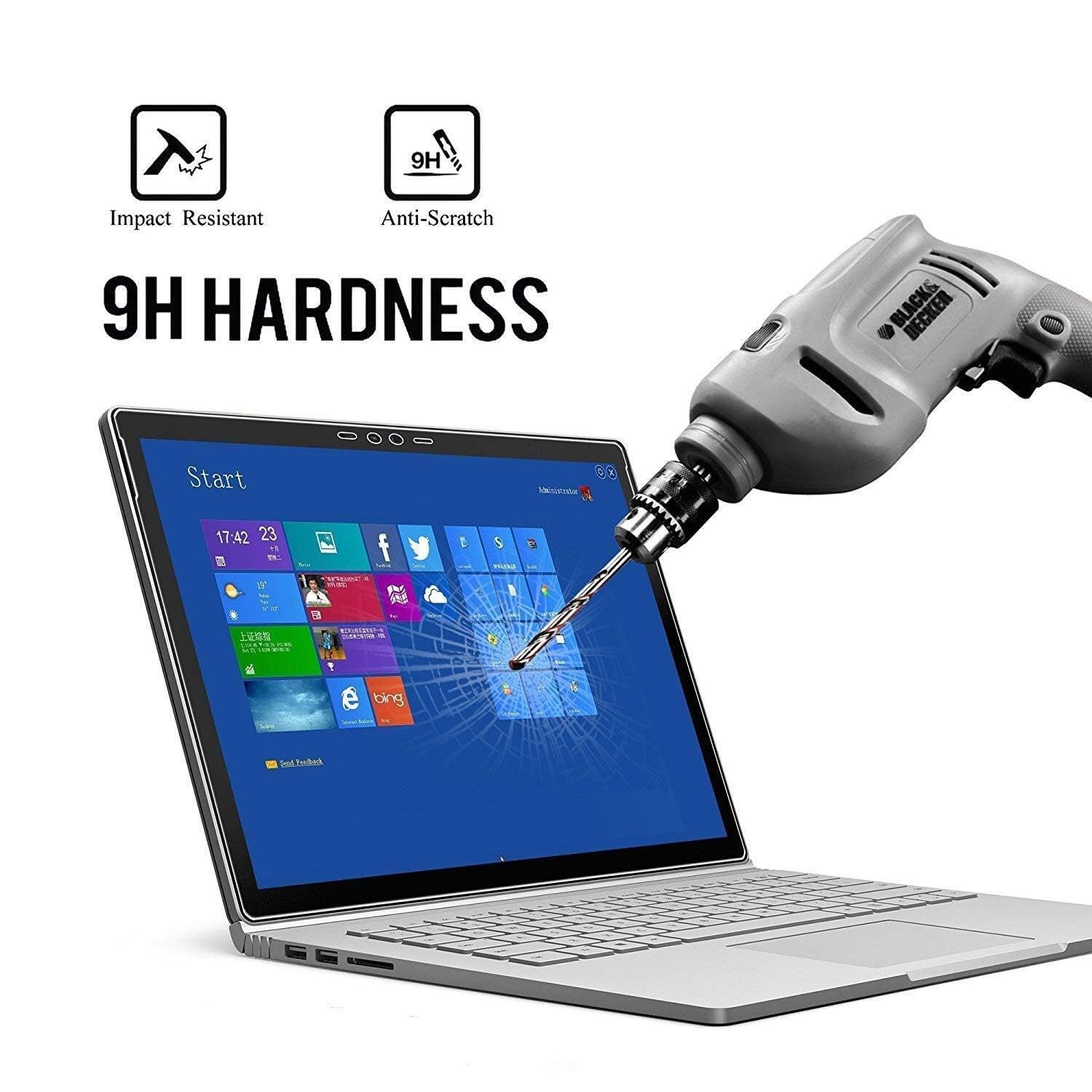 Megoo Screen Protector for Surface Book 2 13.5 inch, Tempered Glass/Easy installation/Scratch resistant, Compatible for Microsoft Surface Book 1/2