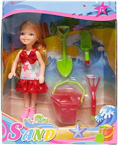 BETTINA Mini Fashion Doll, 5 Inches Dress-Up Doll, with Small Accessories Aged 3+ (Beach Girl)