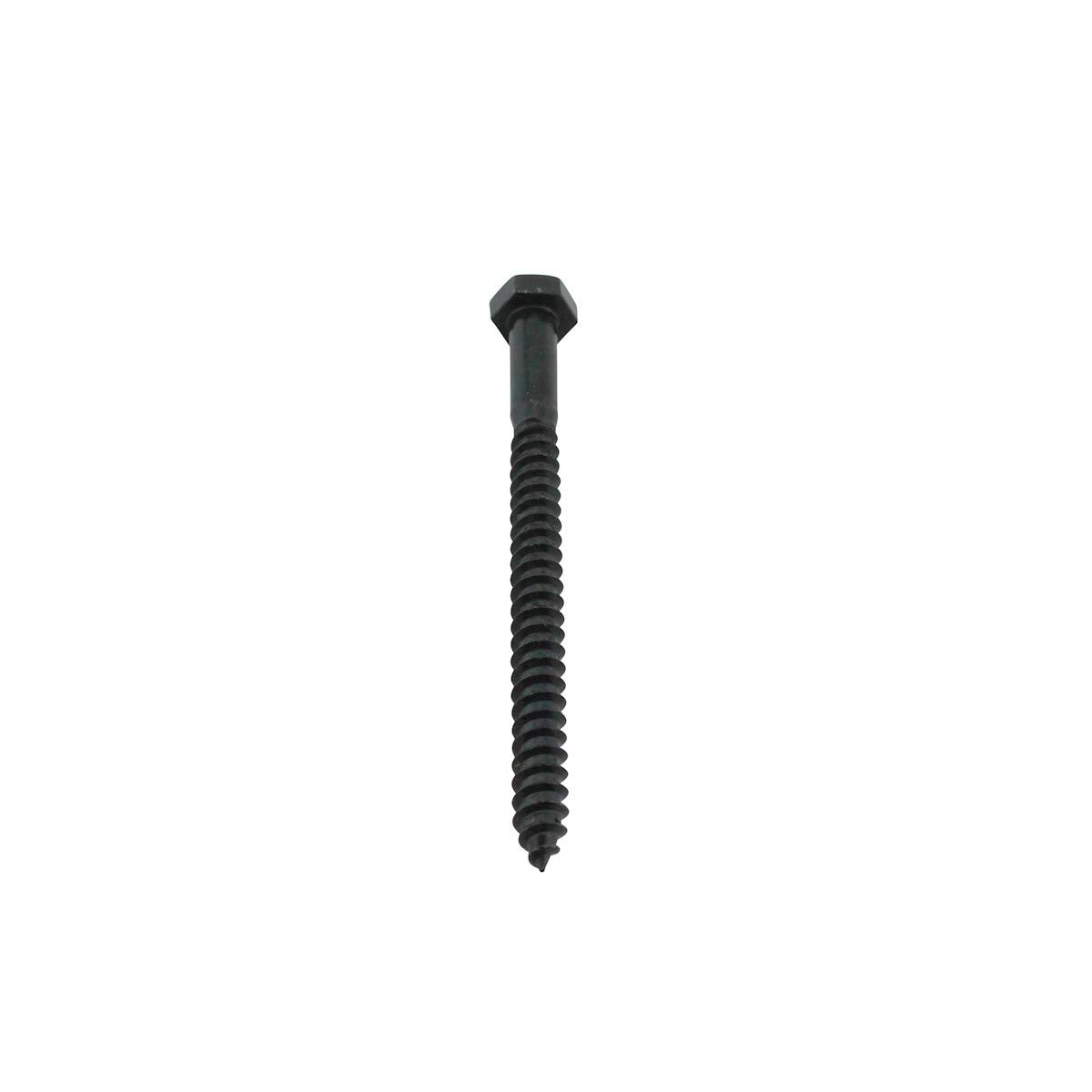 Renovators Supply Manufacturing Lag Bolts 4 in. Black Zinc Plated Steel Lag Screws with Hexagonal Head Pack of 10
