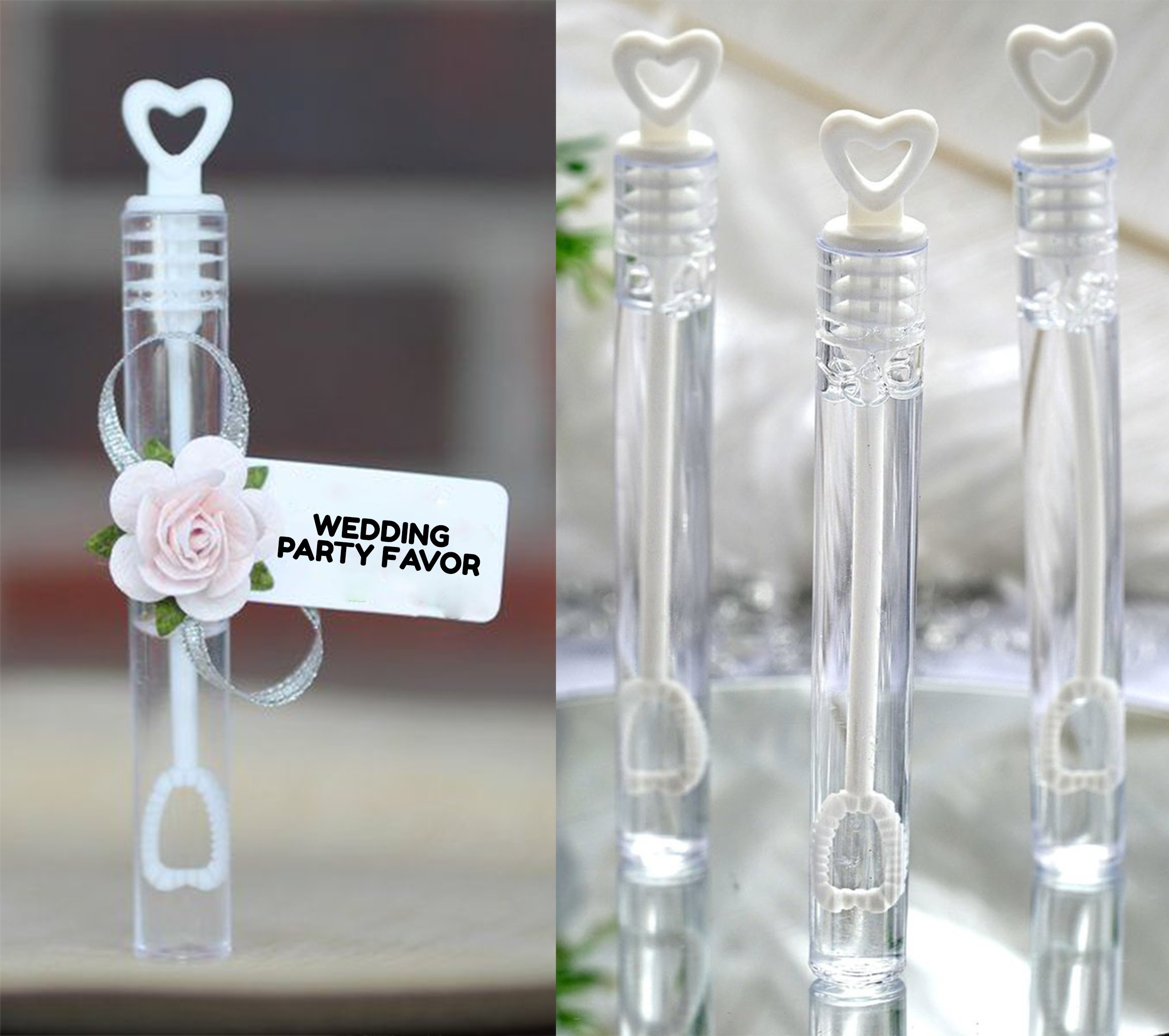 Big Mo's Toys 40 Pack Mini Heart Bubble Wands β Great Wand Bubbles Party Favors for Weddings and Anniversaries