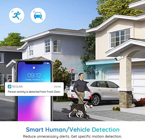 REOLINK Smart 4MP 16CH PoE Home Security Camera System, 8pcs Wired 1440P IP Camera with Person Vehicle Detection, Night Vision, 4K NVR with 4TB HDD for 24-7 Recording RLK16-410B8