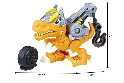 Chomp Squad Playskool Dino Bundle, Dinosaur Toy 3-Pack with Backsplash, Tow Zone and Drill Bite Dinosaur Figures for Kids 3 Years and Up
