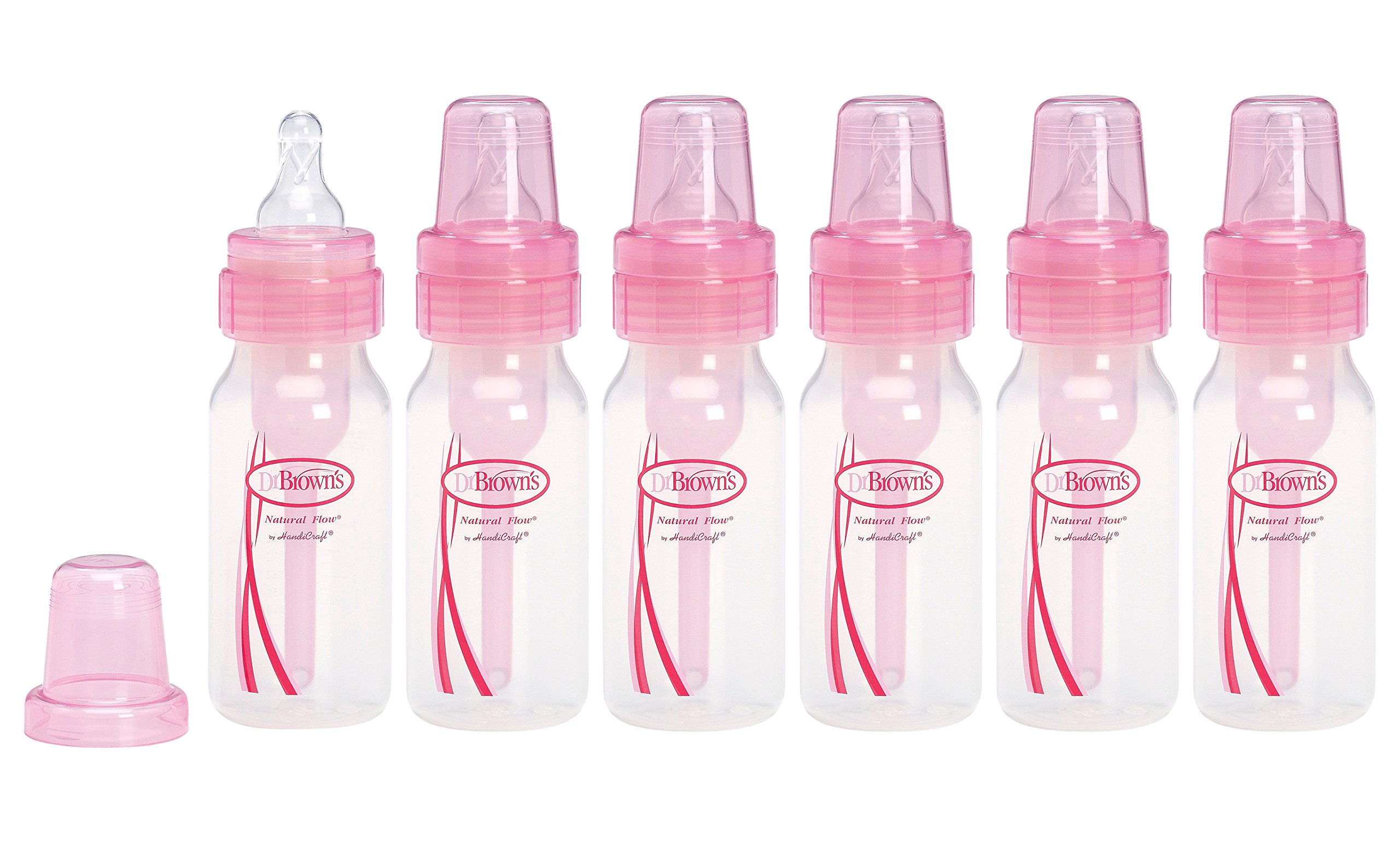 Dr. Brown's Baby Bottles - Pink Bottles 4 Oz. 6 Pack