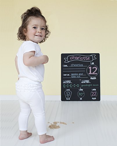 Pearhead Baby Milestone Chalkboard, Monthly Milestone Baby Photo Prop Board, Gender-Neutral