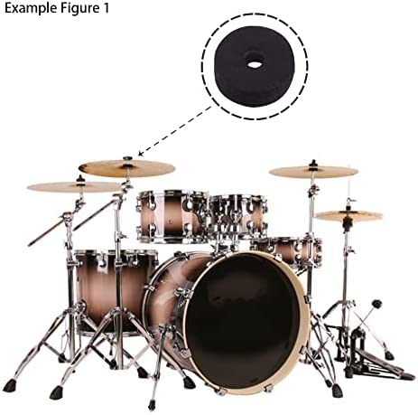 6 Quick-fit Cymbals, Percussion Replacement Kitparts, Quick-fit Cymbal Nut, Suitable for Percussion Drum Kit Black (2 Cymbal Felts) (ZMJ 3 pack)