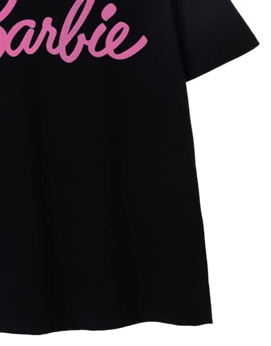 Barbie Women's Black Logo Tee | Iconic Brand | Fashionable Retro Top | Comfortable Fit Movie Merchandise - Small